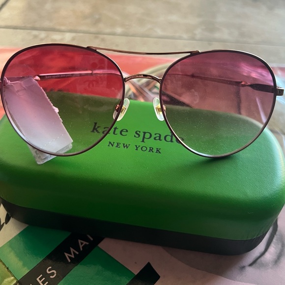 kate spade | Accessories | Nwt Kate Spade Pink Aviator Sunglasses ...
